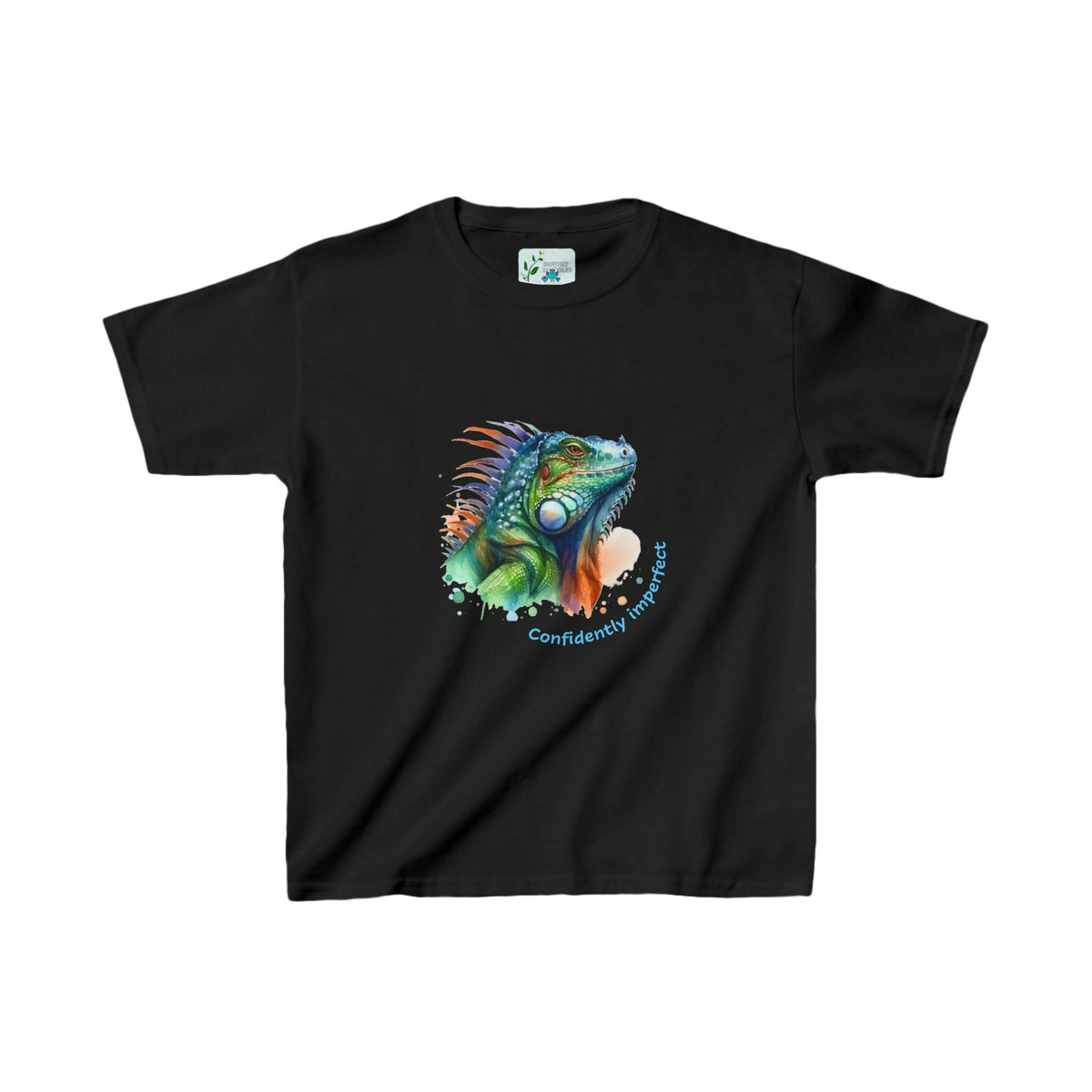 Kids Tee - Iguana 'Confidently Imperfect' Design – Earthly Doodles